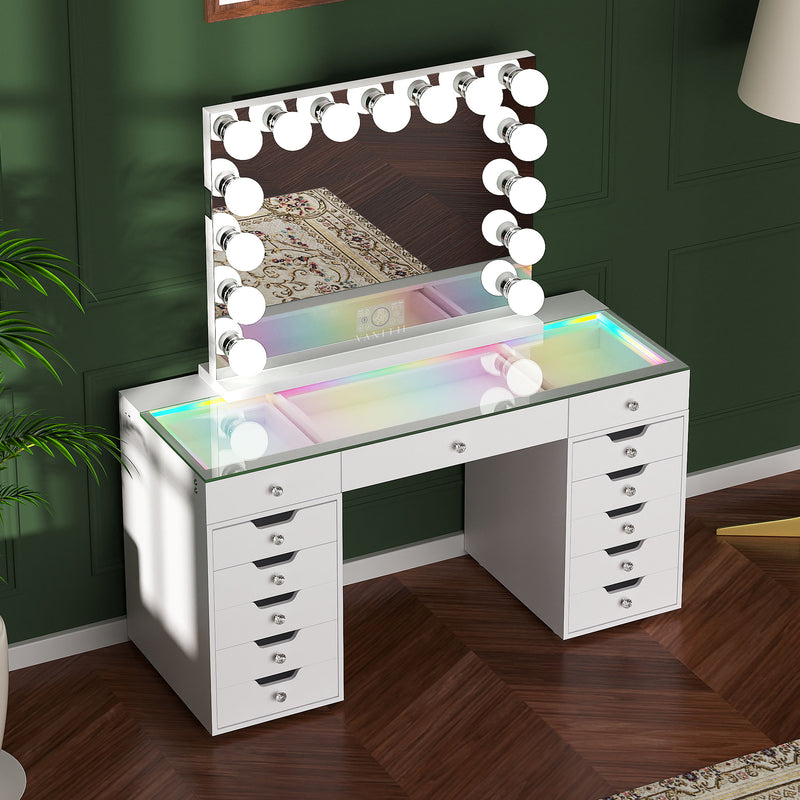 Eva-RGB Vanity Desk Set – Stylish & Smart Makeup Station