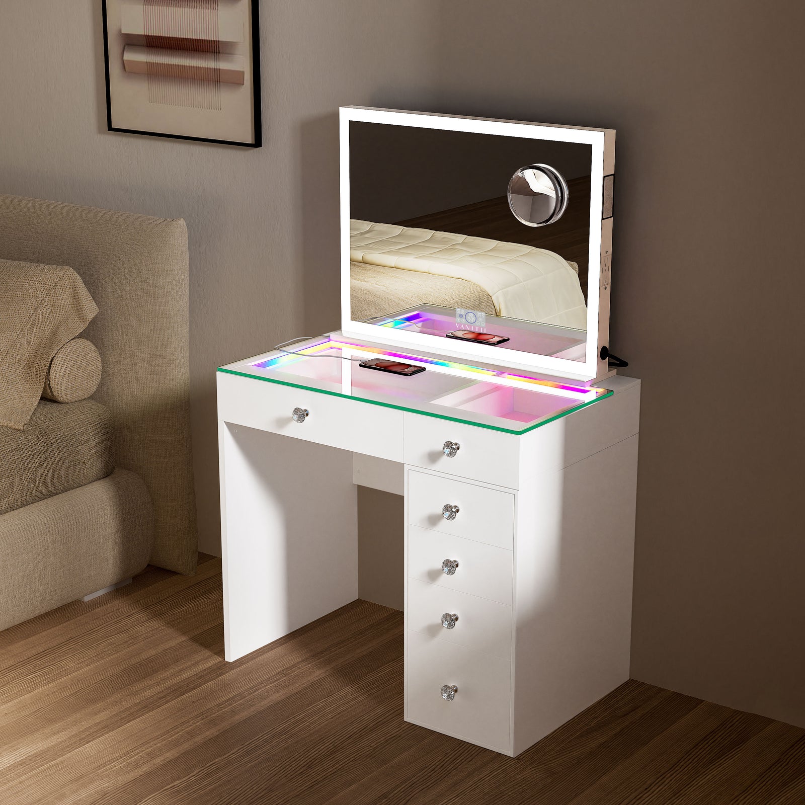 VANITII Diana Vanity Desk - Vanity Desk With Mirror - Vanity Desks