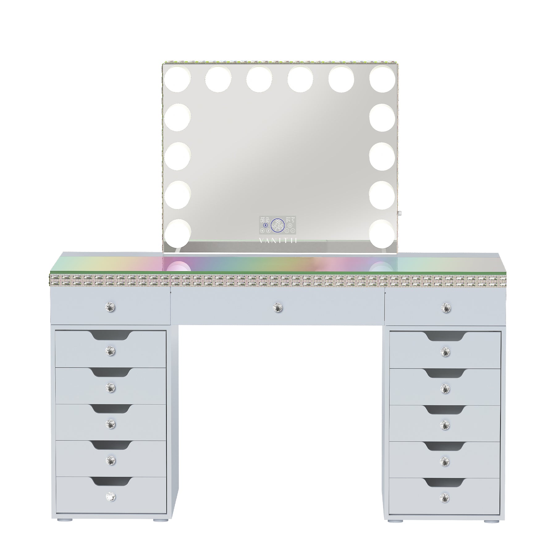 Angel Vanity Set | Crystal LED Beauty Station with RGB Lighting System